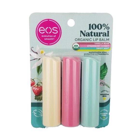 eos | Skincare | 3pack Eos 0 Natural Organic Lip Balm Sticks Variety ...